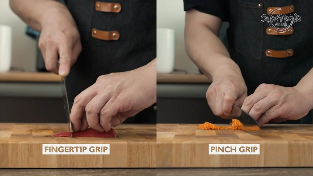 How to hold your Chef's Knife - Knife Gripping Styles - ChefPanko